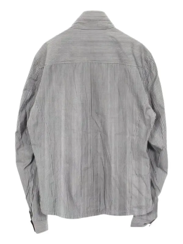 Dolce & Gabbana 2010s Stand-collar Striped Shirt Jacket - Grey