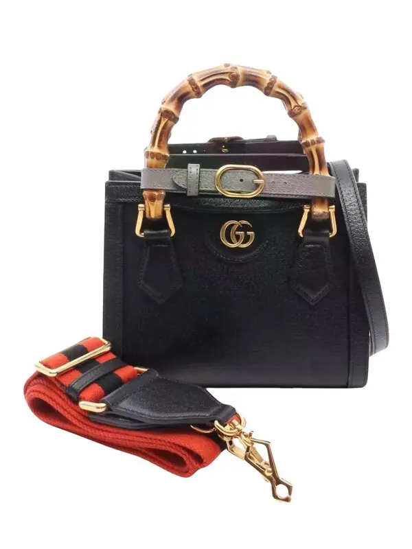 Gucci 2016-2026 Mini Calfskin Bamboo Diana Satchel - Black