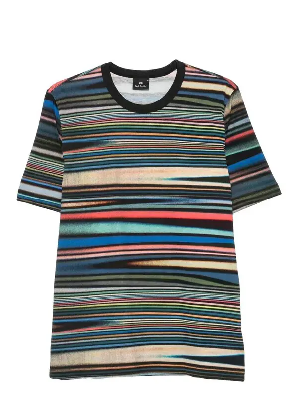 Paul Smith Stripe-print Cotton T-shirt - Black