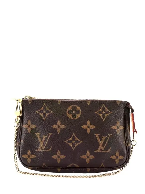 LOUIS VUITTON Pochette Accessoires Monogram Canvas Mini Clutch Bag - Brown