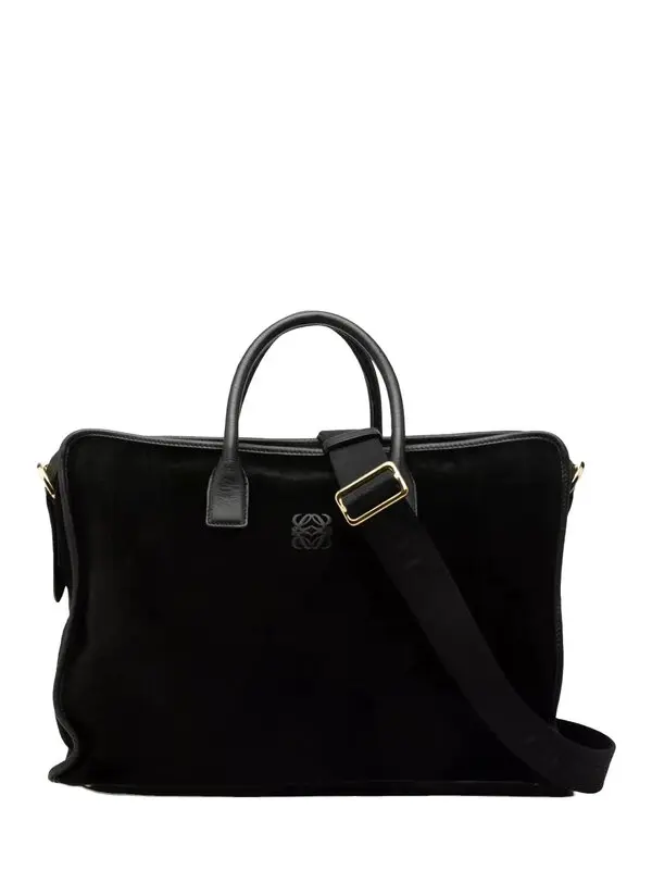 Loewe 2014 Suede Amazona Business Bag - Black