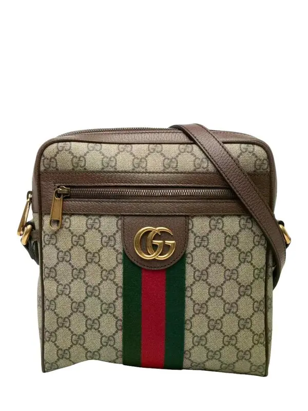 Gucci 2016-2026 Small Gg Supreme Web Ophidia Messenger Bag Crossbody Bag - Neutrals