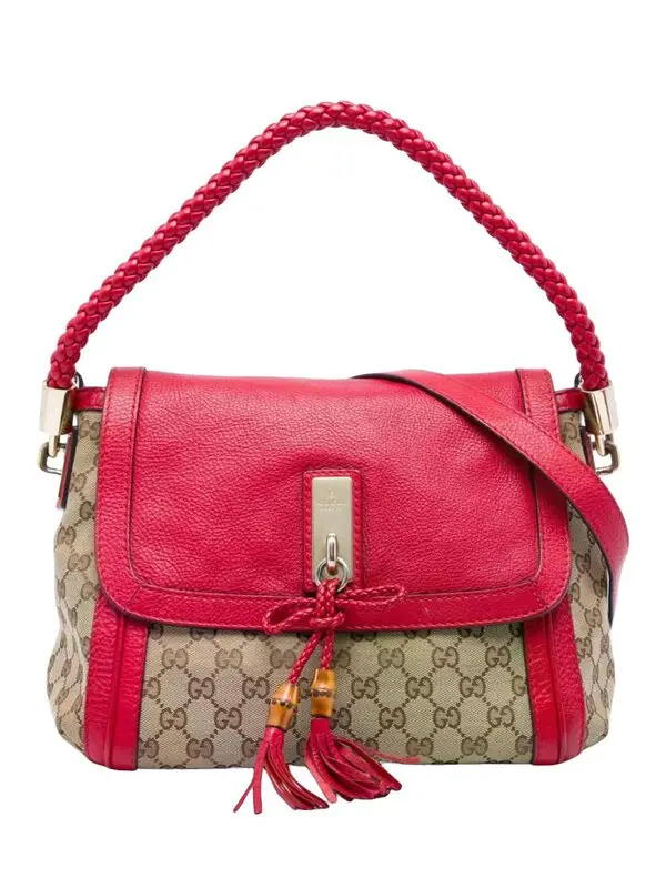 Gucci 2016-2026 Gg Canvas Bella Flap Satchel - Red