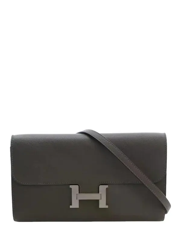 Hermès 2024 Epsom Constance Long To Go Wallet Crossbody Bag - Grey