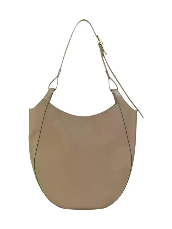 Longchamp Le Foulonné Grained Leather Shoulder Bag - Neutrals