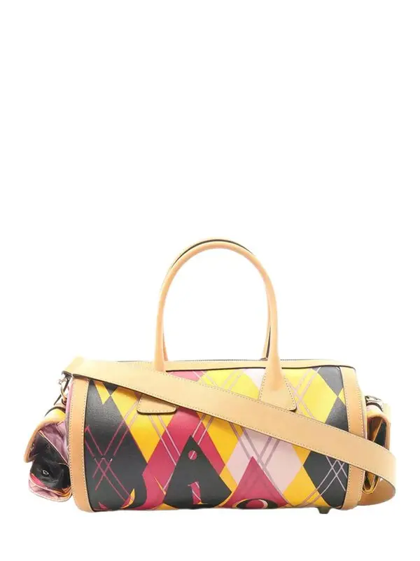 Dior 2004 Printed Coated Canvas Satchel - Brown
