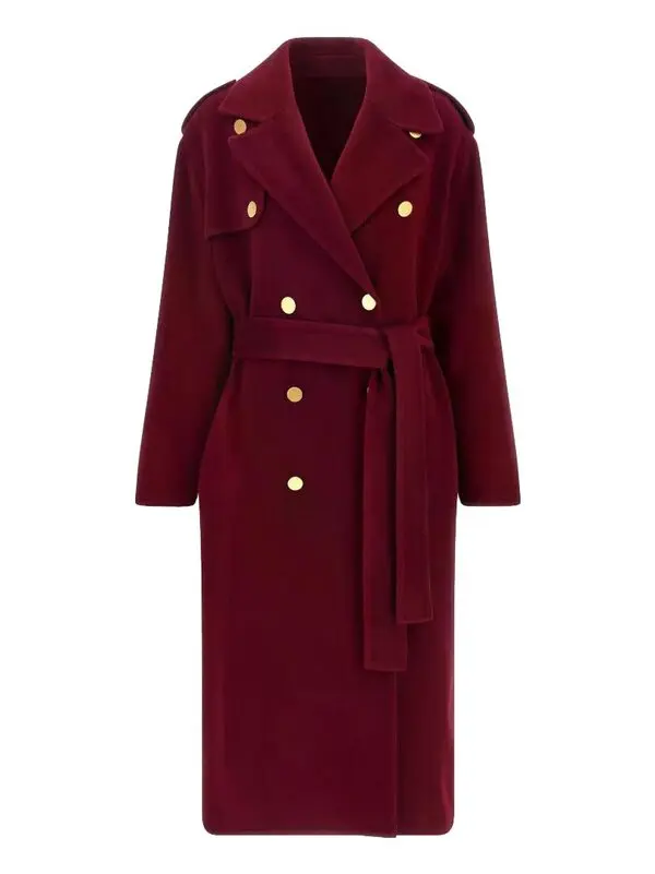 Alberta Ferretti Double-breasted Wool-cashmere Coat - Red