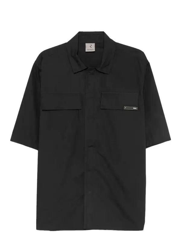RHUN Short-sleeved Flap-pocket Shirt - Black