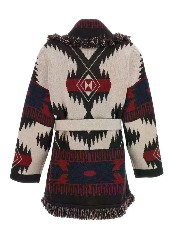 Alanui Icon Jacquard-knit Cardigan - Black