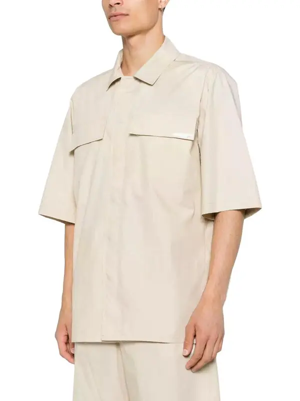 RHUN Short-sleeve Flap-pocket Shirt - Neutrals