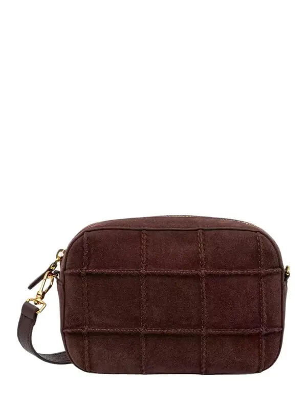 COCCINELLE Quilted Suede-panel Shoulder Bag - Brown