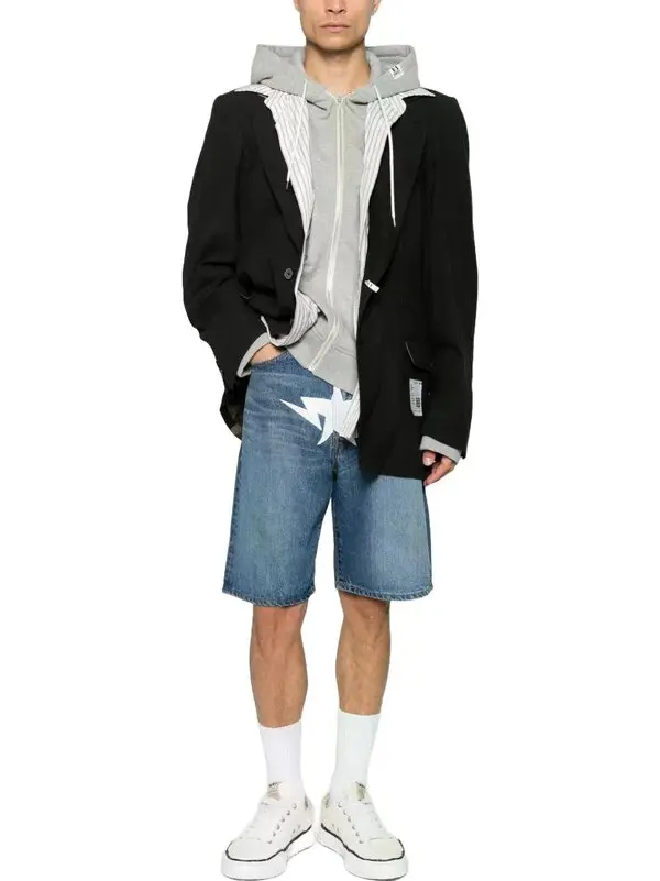 A BATHING APE Star-print Denim Shorts - Blue
