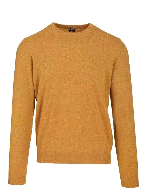Fedeli Fine-knit Cashmere Crew-neck Sweater - Yellow
