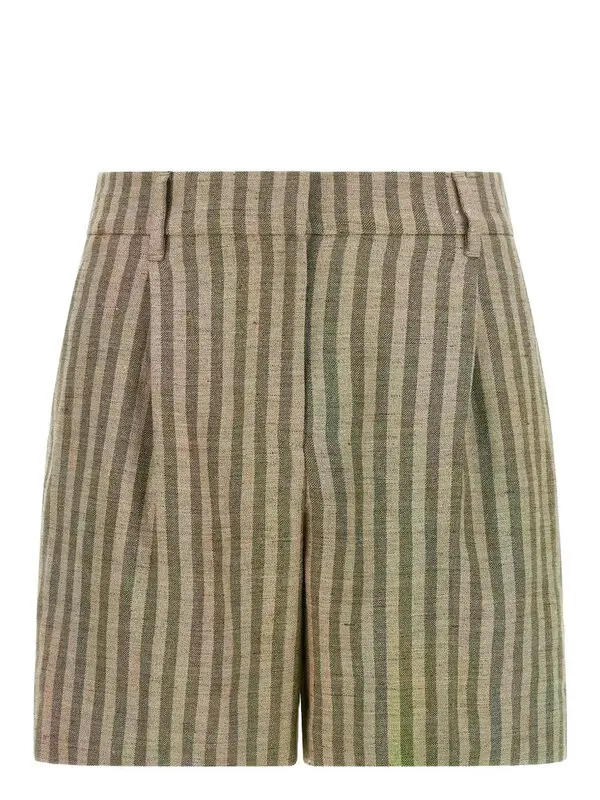 Brunello Cucinelli Striped Pleated Shorts - Neutrals