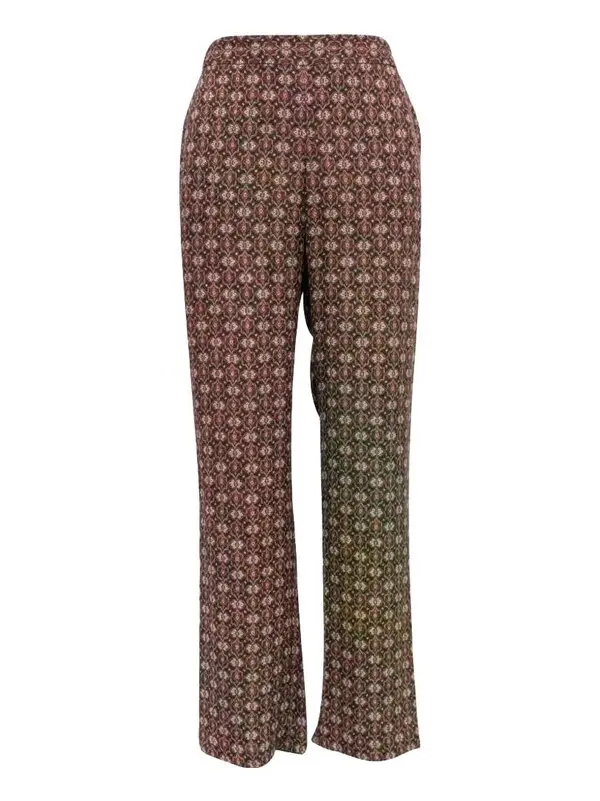 Theory Printed Straight-leg Trousers - Brown