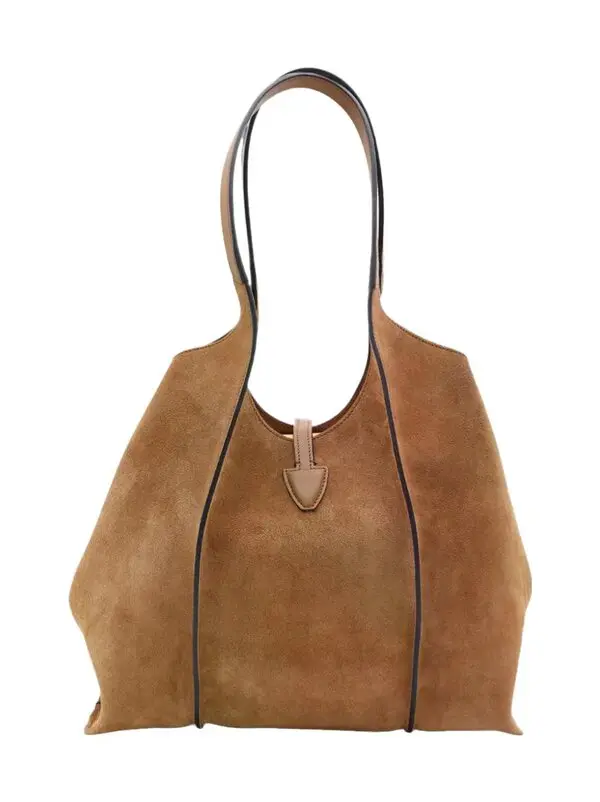 TOD'S T Timeless Suede Tote Bag - Brown
