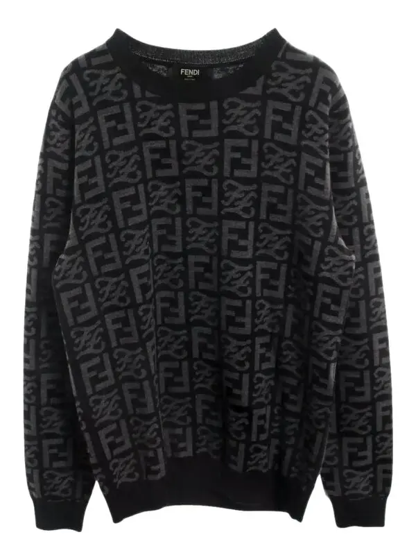 Fendi 2010s Ff Logo Sweater - Black