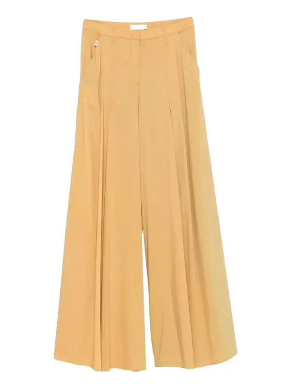 JIJIL Pleated Palazzo Pants - Yellow