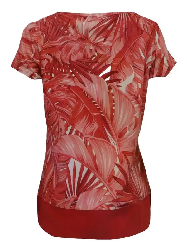 FERRAGAMO Tropical Print T-shirt - Red