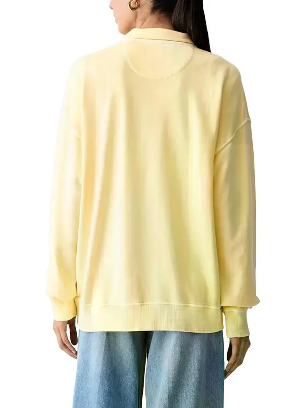 Gant Quarter-zip Logo-embroidered Sweater - Yellow