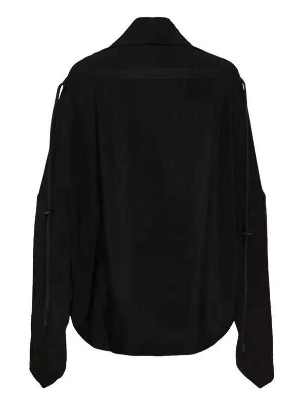 Yohji Yamamoto Safety-pin-fastening Drawstring Jacket - Black