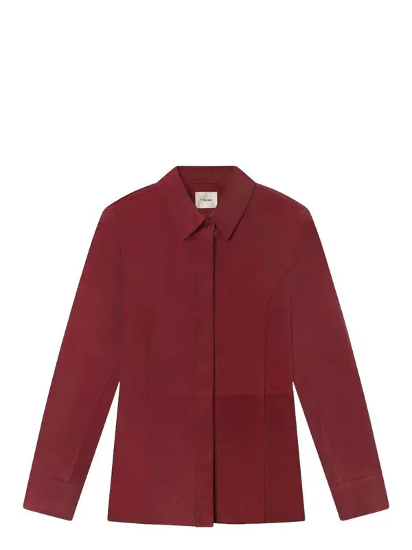 FRAME The Suede Panelled Shirt - Red