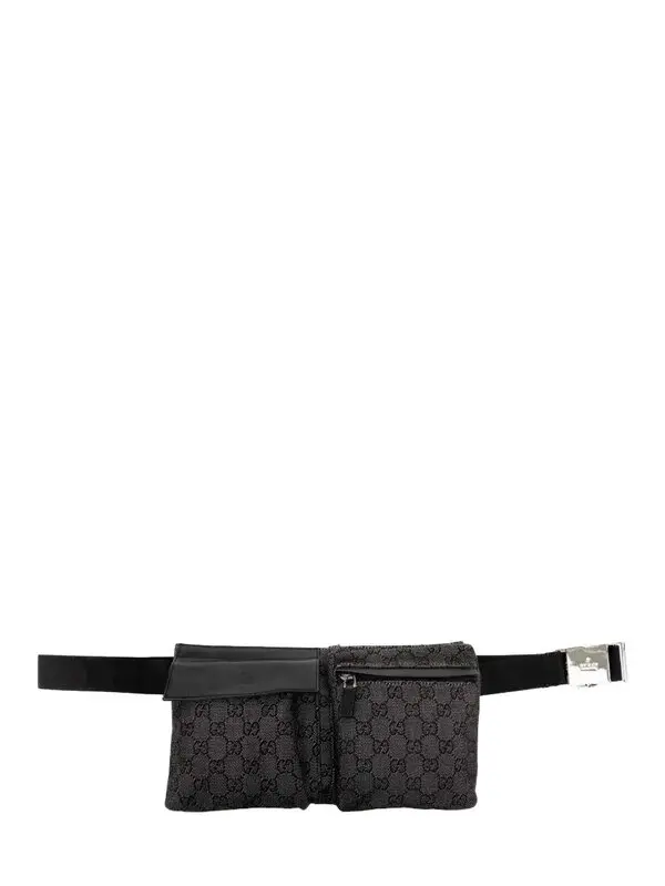 Gucci 2000-2015 Gg Denim Double Pocket Belt Bag - Grey