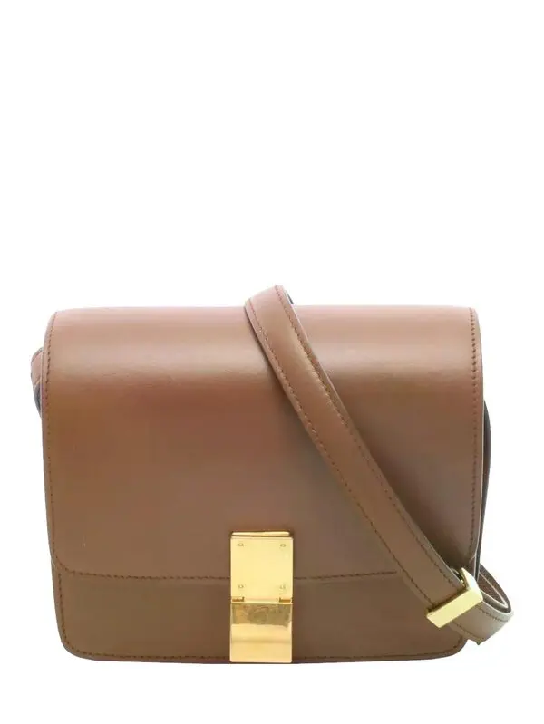 Celine 2010-2020 Small Calfskin Classic Box Crossbody Bag - Brown