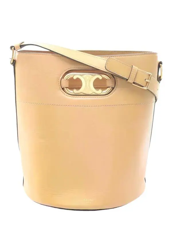 Celine 2020 Leather Maillon Triomphe Bucket Bag - Neutrals