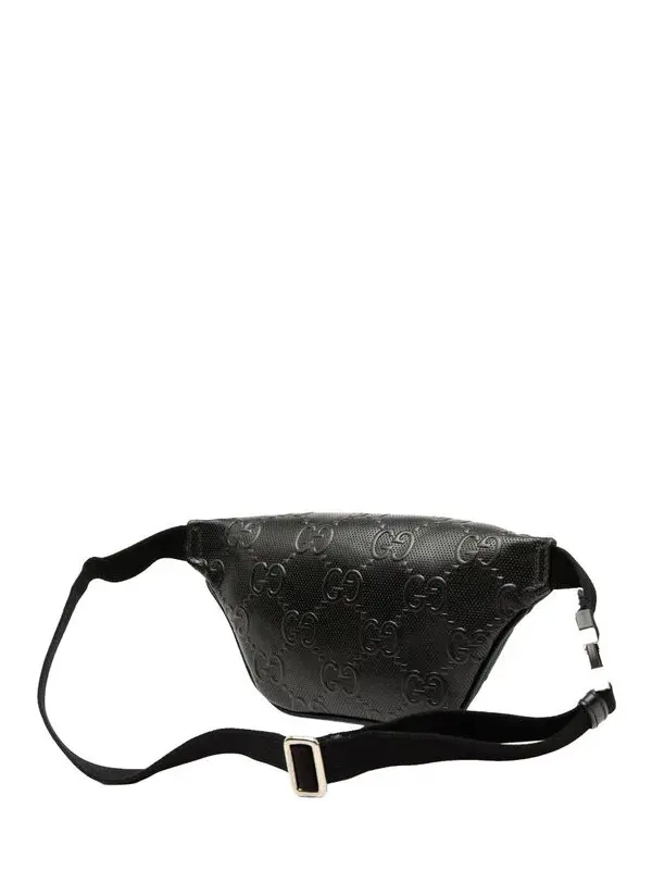 Gucci 2016-2026 Gg Embossed Perforated Leather Belt Bag - Black