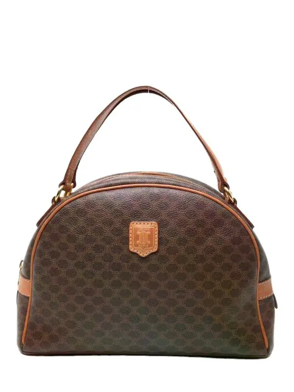 Celine 1993 Macadam Coated Canvas Dome Handbag - Brown