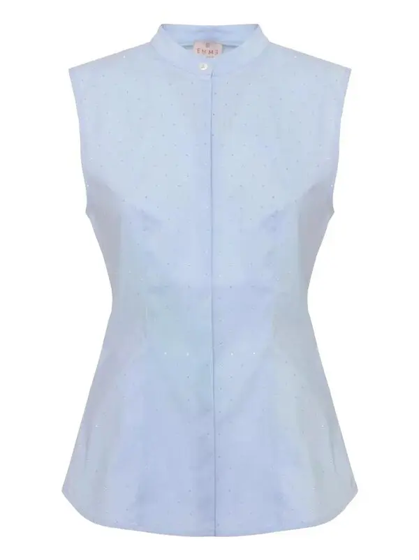 EMME Strass-embellished Sleeveless Shirt - Blue