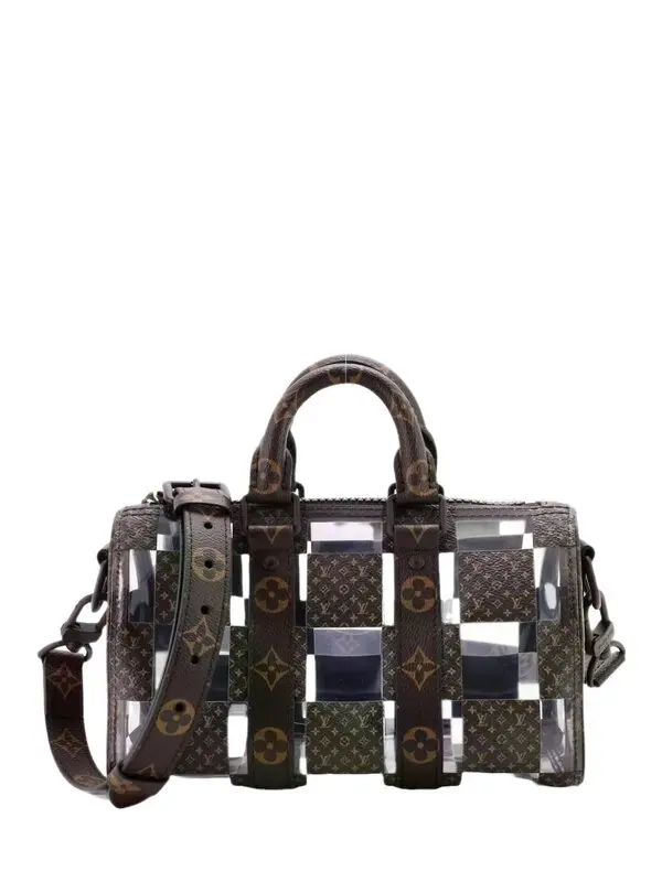 LOUIS VUITTON Keepall Bandouliere Bag Monogram Chess Coated Canvas And Pvc 25 Handbag - Brown