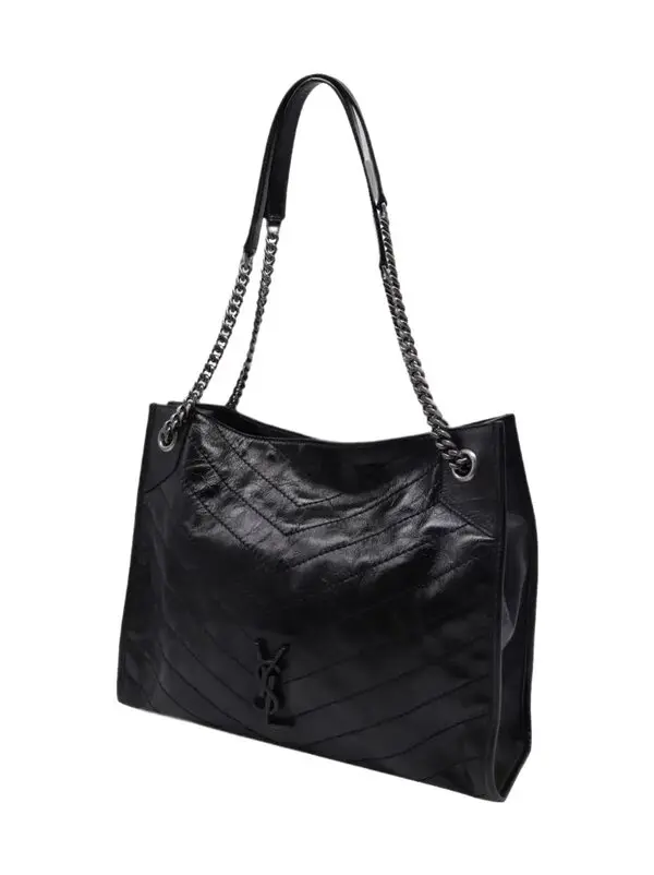Saint Laurent 2010s Niki Monogram Shoulder Bag - Black