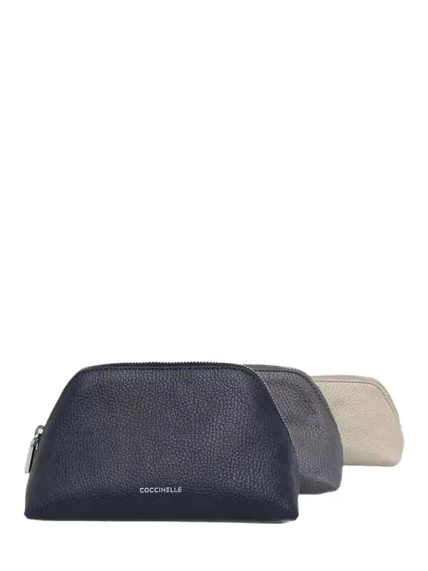 COCCINELLE Logo-print Leather Make-up Bags - Blue