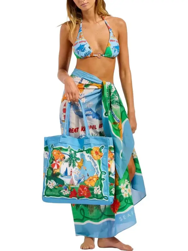 Seafolly Viva Vacation Graphic-print Tote Bag - Blue