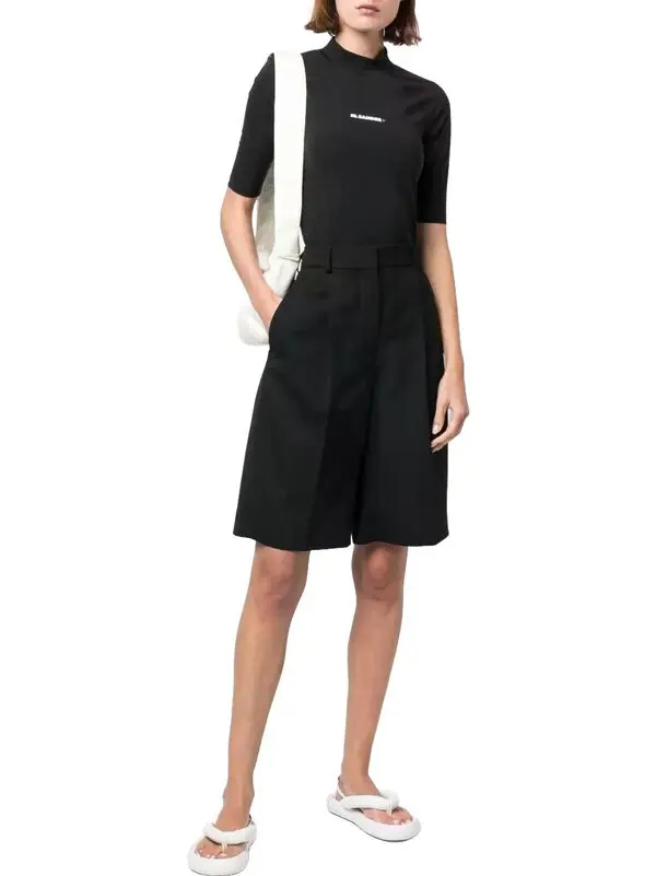 JIL SANDER Logo-print Scuba Top - Black