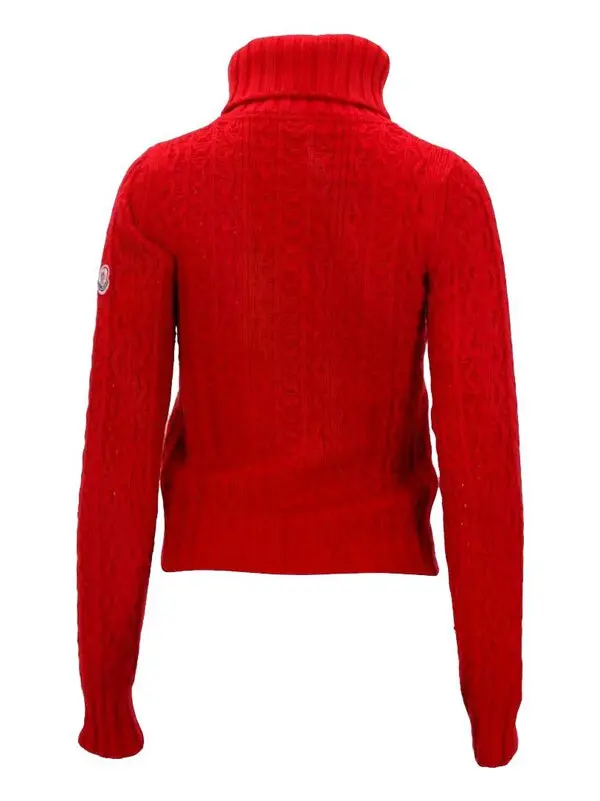 Moncler Cable-knit Roll-neck Sweater - Red