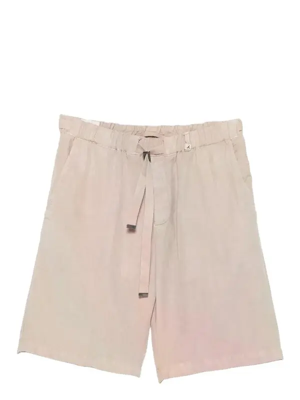 MYTHS Belted Elasticated Shorts - Neutrals