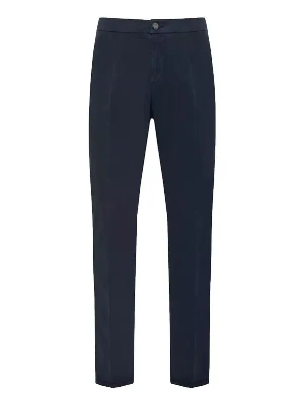 RICHARD J. BROWN Caprera Logo-patch Button-fastening Trousers - Blue
