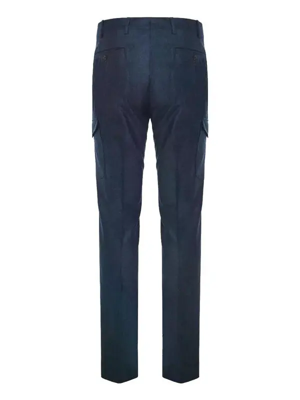 MANDELLI Pressed-crease Cargo Pants - Blue
