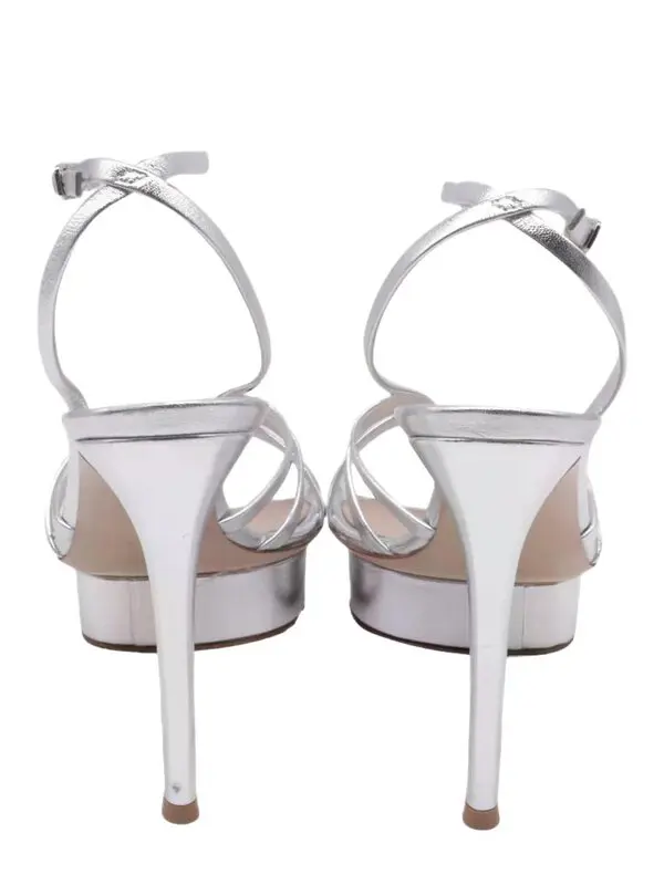 GIANVITO ROSSI Strappy Platform Sandals - Silver