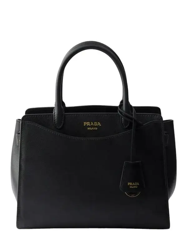 Prada Prelude Medium Leather Handbag - Black