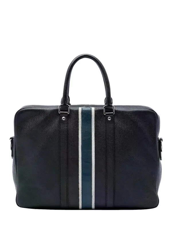 LOUIS VUITTON Taiga Striped Porte Documents Voyage Pm Business Bag - Black