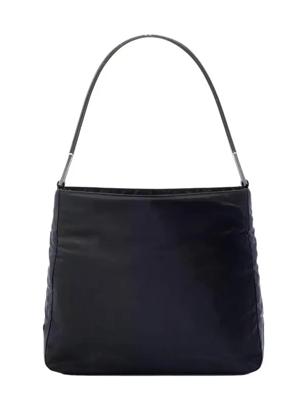 Prada 2000-2013 Tessuto Metal Handle Bag Shoulder Bag - Black