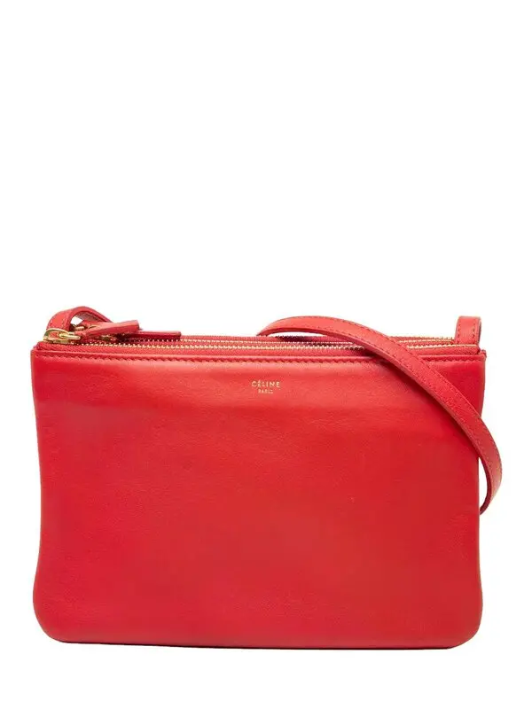 Celine 2013 Small Lambskin Trio Crossbody Bag - Red