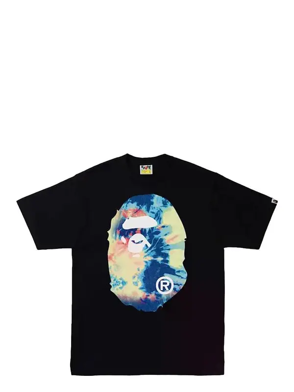 A BATHING APE Tie Dye Ape Head T-shirt - Black