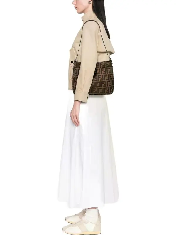 Fendi 2000-2010 Zucca Canvas Shoulder Bag - Brown