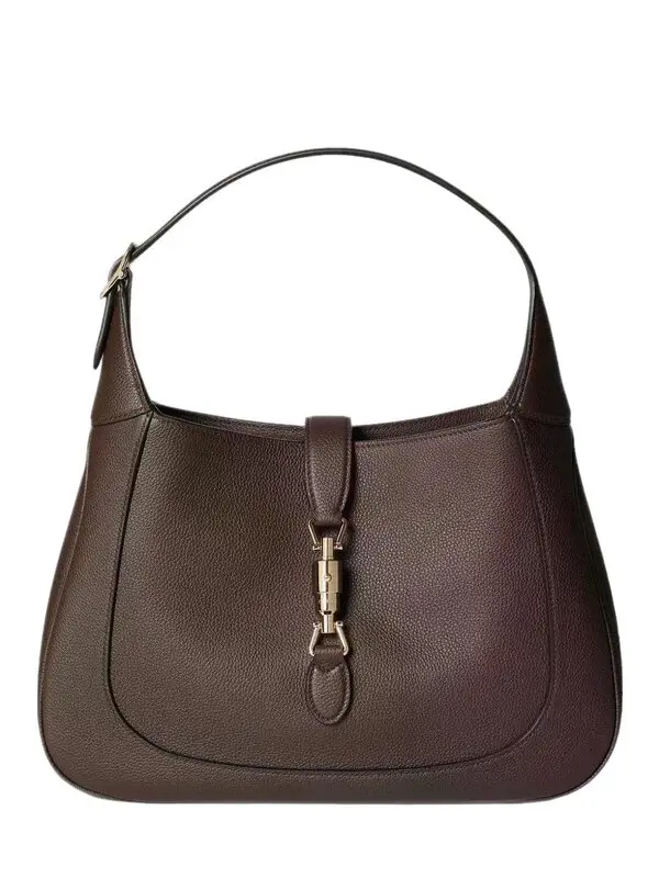 Gucci Large Jackie 1961 Pebbled Leather Shoulder Bag - Brown