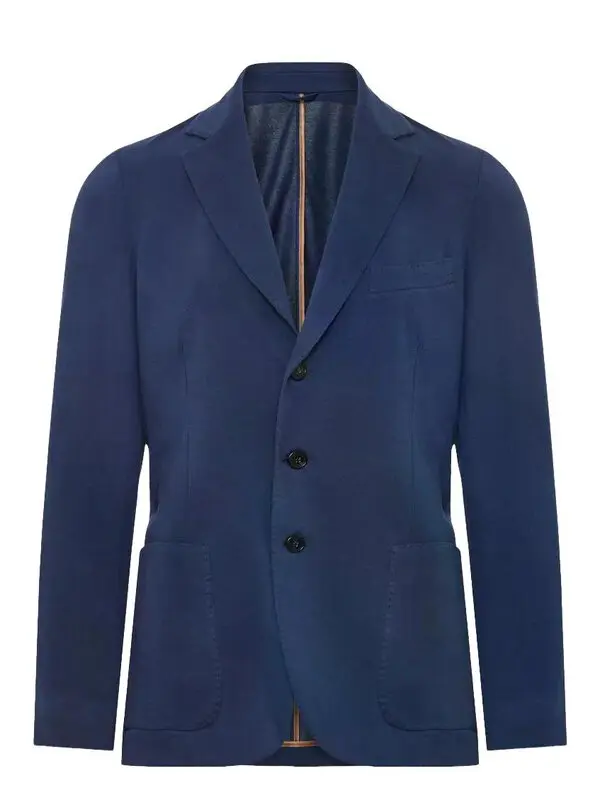 MANDELLI Notched-lapel Single-breasted Blazer - Blue